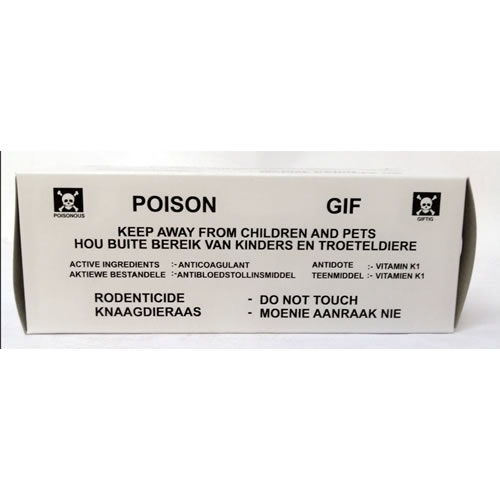 Rat Bait Paper Box 19 x 7cm - Newtown Fertilizers